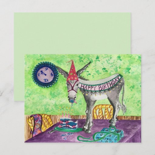 Donkey Happy Birthday Card | Zazzle
