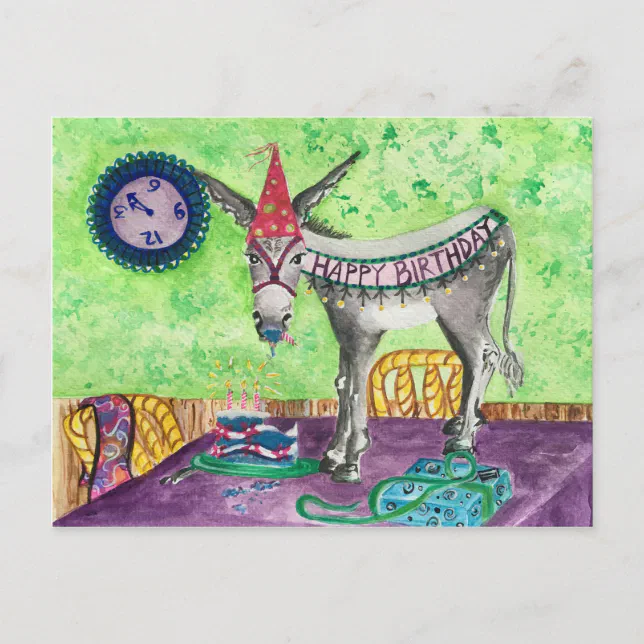 Donkey Happy Birthday Card | Zazzle