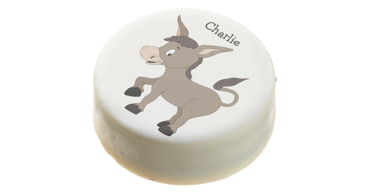 Donkey illustration custom name cookies | Zazzle