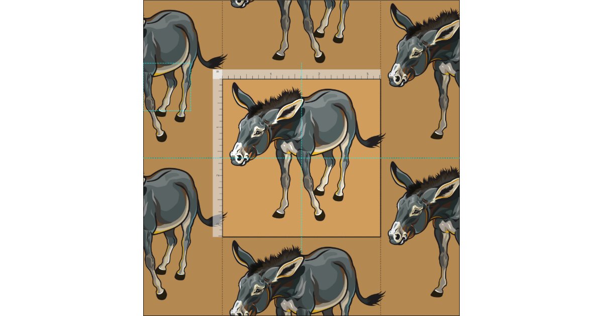 donkey illustration fabric | Zazzle
