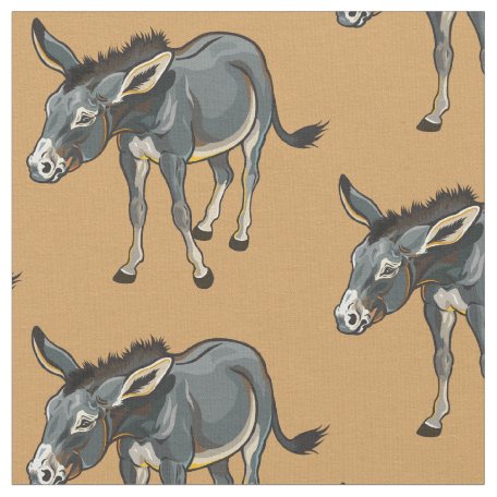donkey illustration fabric | Zazzle
