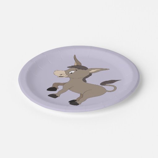 Donkey illustration kids' paper plates | Zazzle