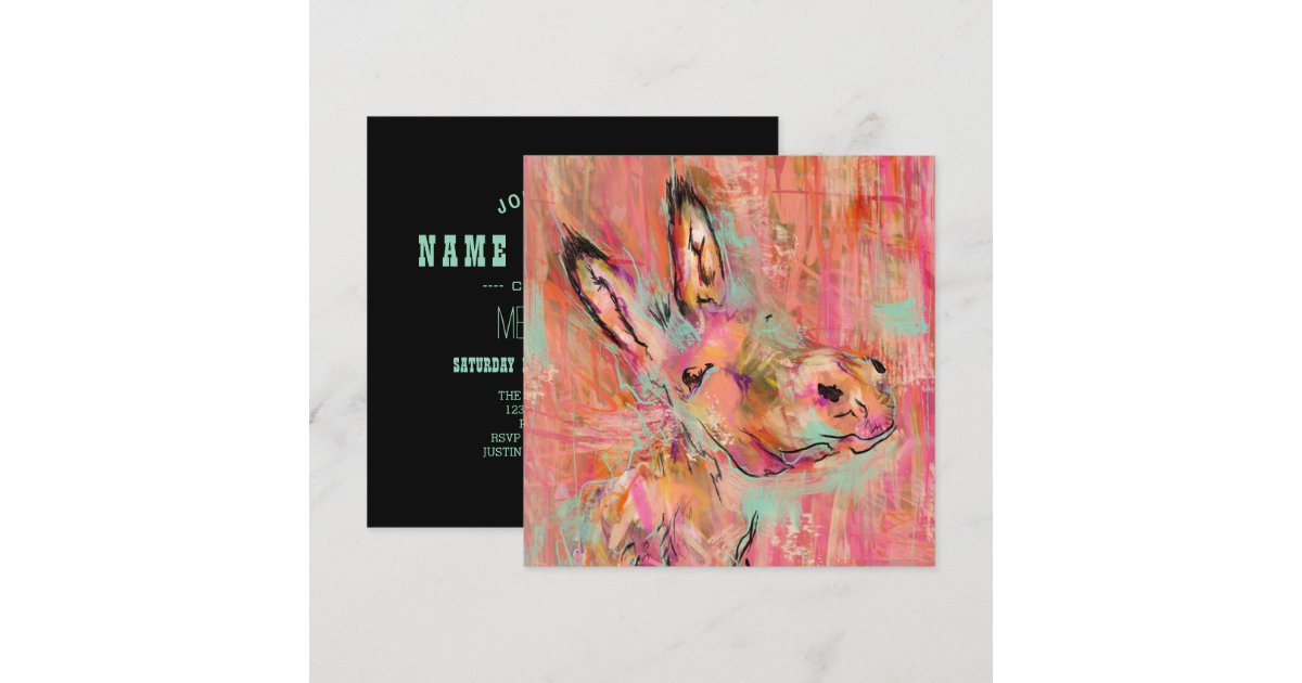 donkey painting invitation | Zazzle