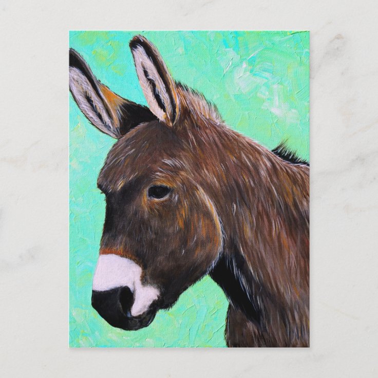 Donkey Painting Postcard | Zazzle