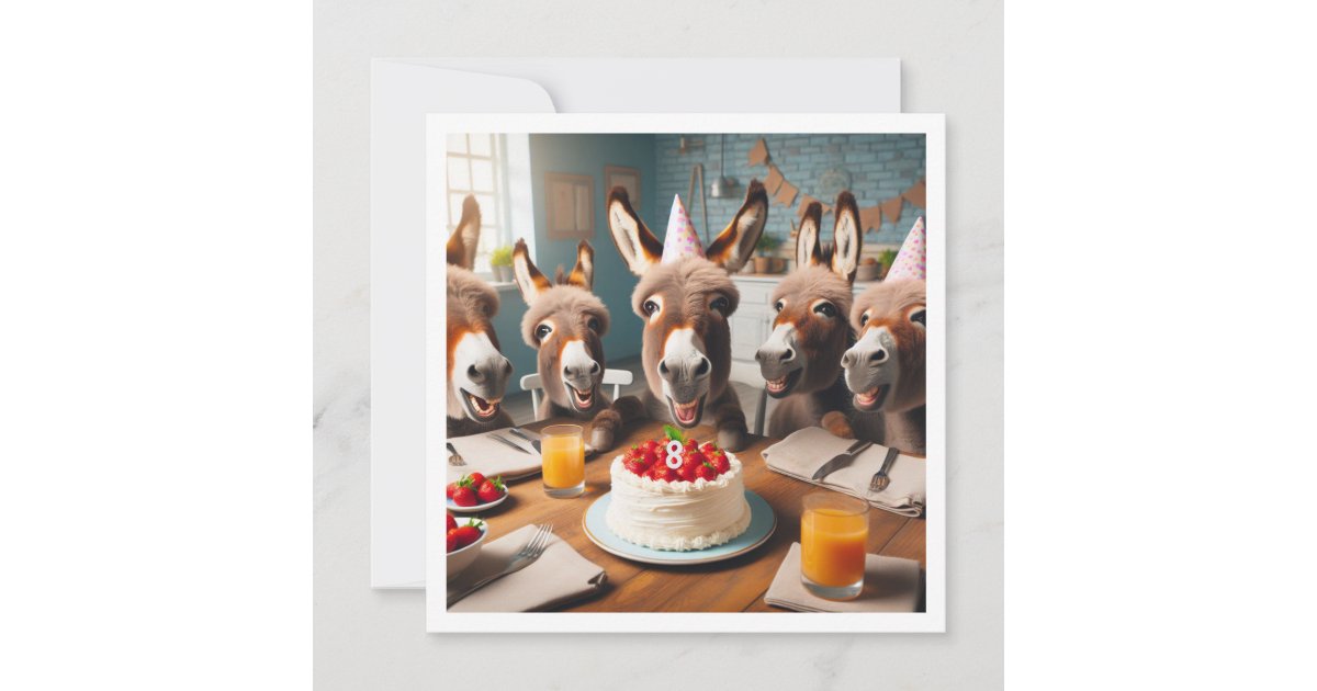 Donkey party animals, donkey birthday invitation | Zazzle