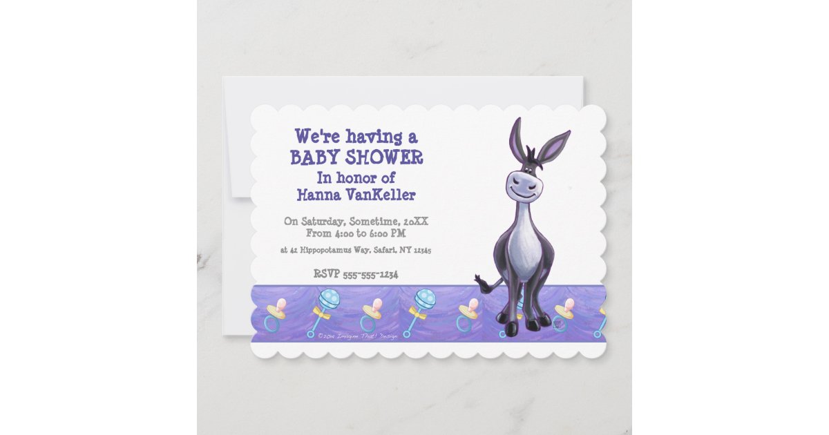 Donkey Party Center Invitation | Zazzle