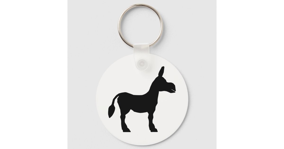 Donkey Silhouette Keychain | Zazzle