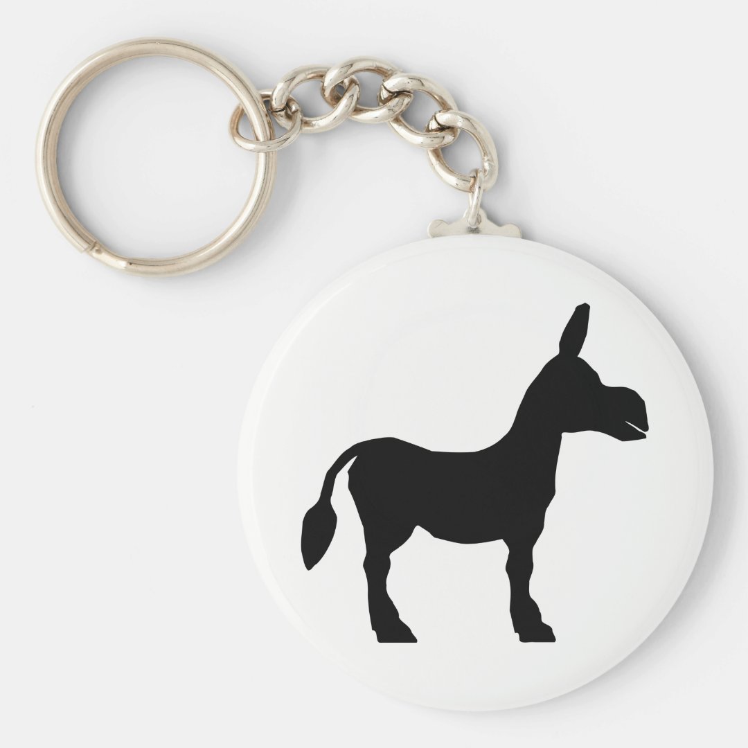 Donkey Silhouette Keychain | Zazzle