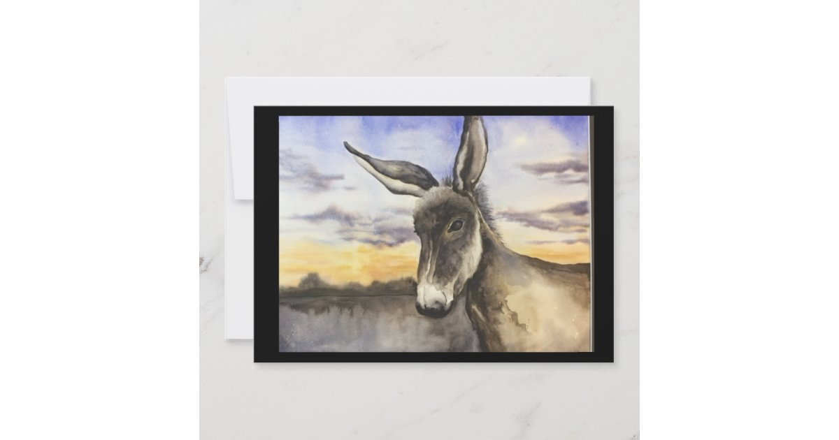 donkey thank you card | Zazzle