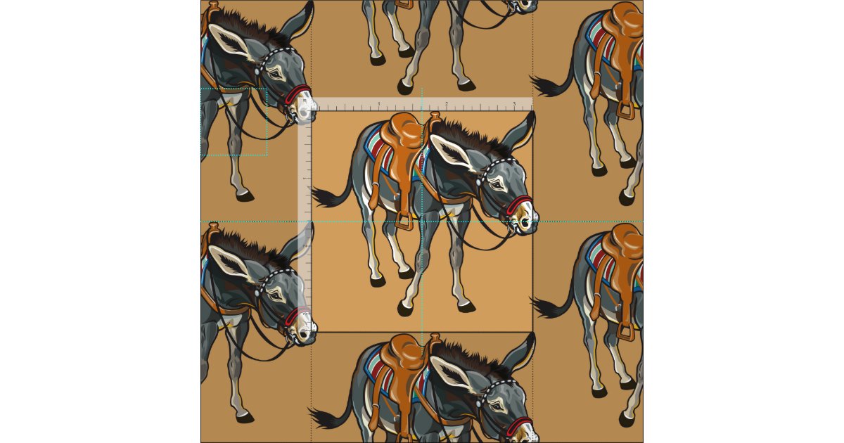donkey with saddle fabric | Zazzle