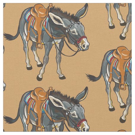donkey with saddle fabric | Zazzle