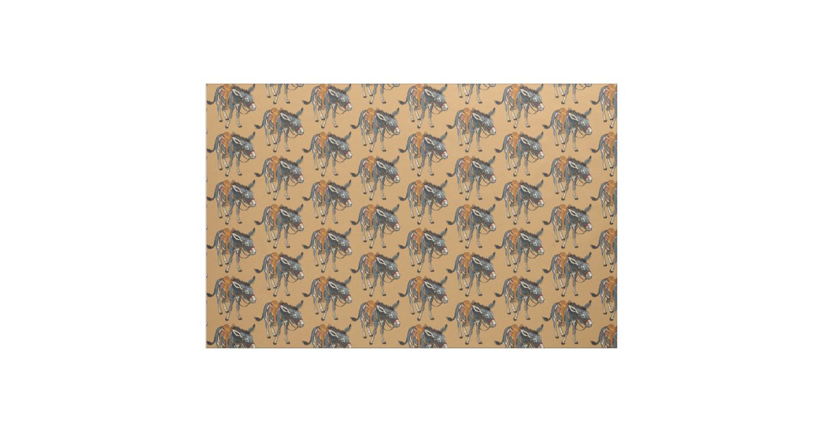 donkey with saddle fabric | Zazzle
