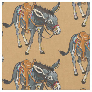 donkey with saddle fabric | Zazzle