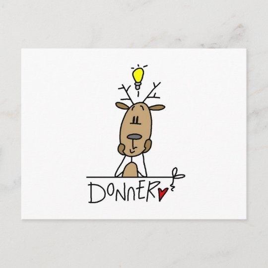 Donner Reindeer Christmas T-shirts and Gifts Holiday Postcard | Zazzle.com