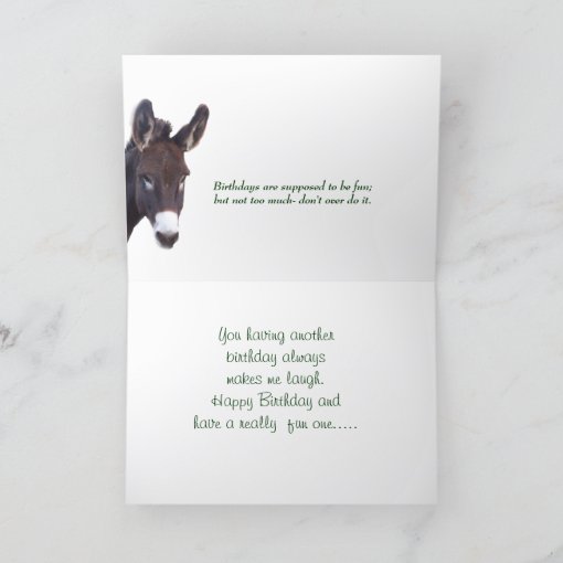 Donnie Donkey hee-haw birthday- customize Card | Zazzle