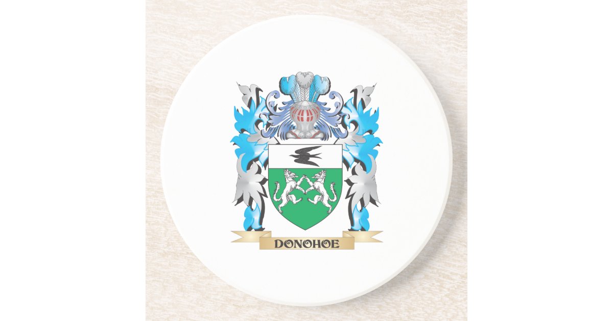 Donohoe Coat of Arms - Family Crest Sandstone Coaster | Zazzle