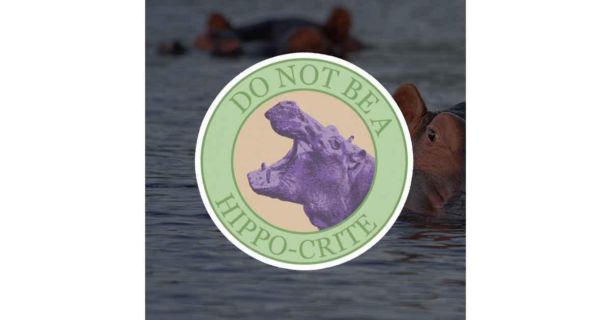 Don't Be A Hippocrite - Punny Purple African Hip Sticker | Zazzle