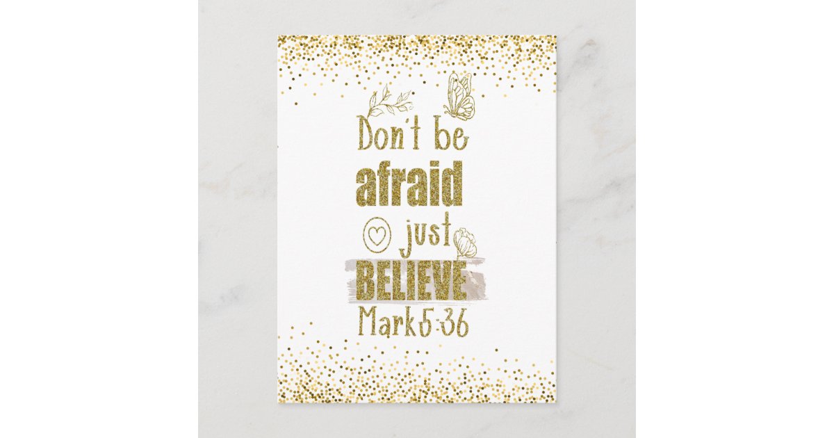 Don't Be Afraid Bible Verse Postcard | Zazzle