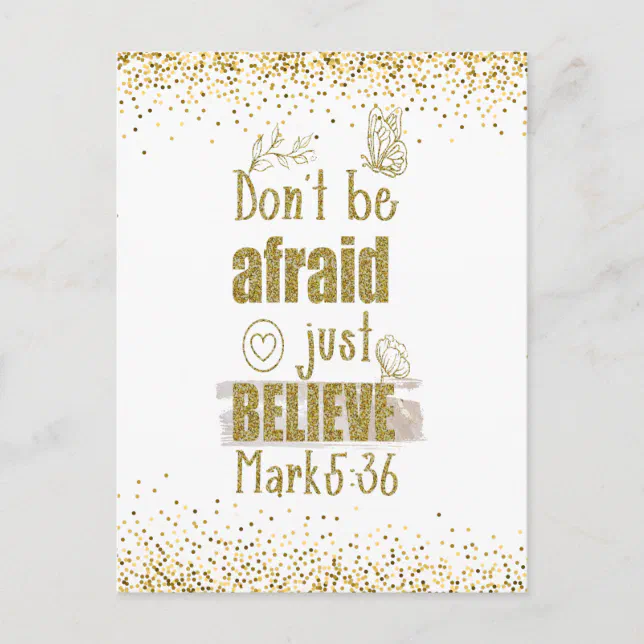Don't Be Afraid Bible Verse Postcard | Zazzle