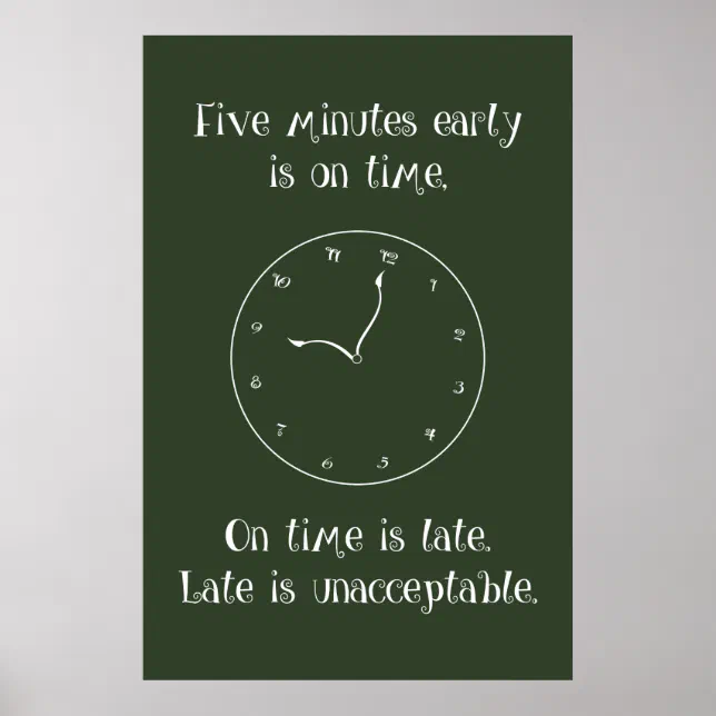 Don't Be Late! Classroom Poster | Zazzle