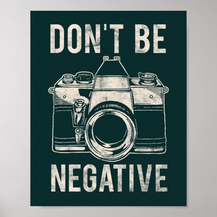 Don't Be Negative Motivation Poster | Zazzle.com