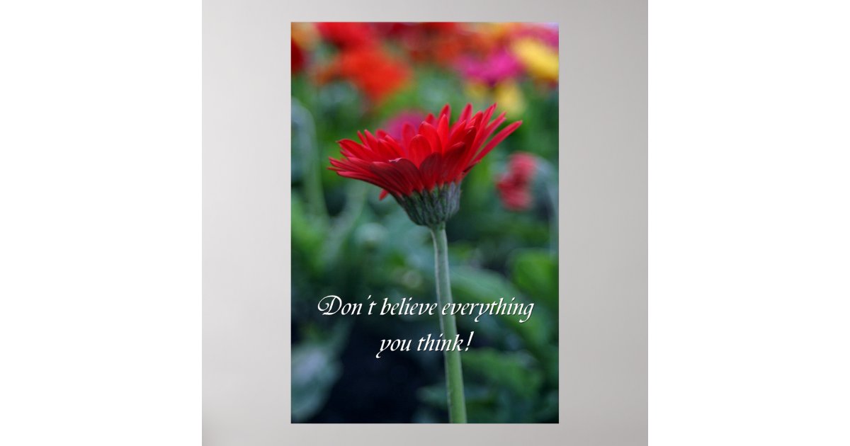 Don't believe everything you think! poster | Zazzle