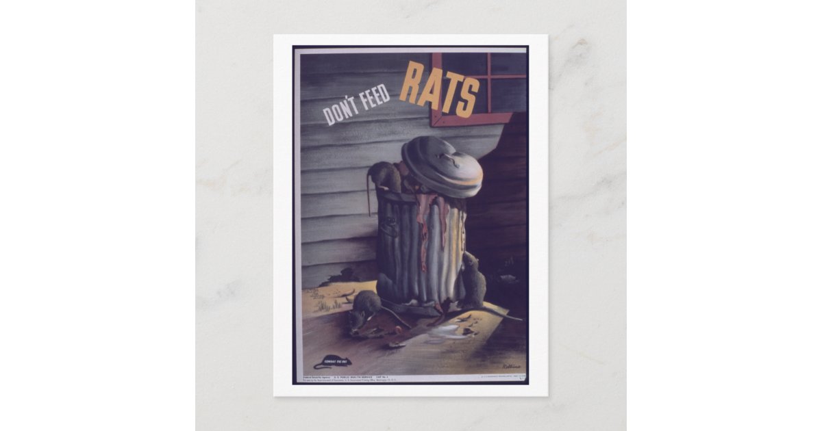 Don't_Feed_Rats.-_-_NARA_Propaganda Poster Postcard | Zazzle