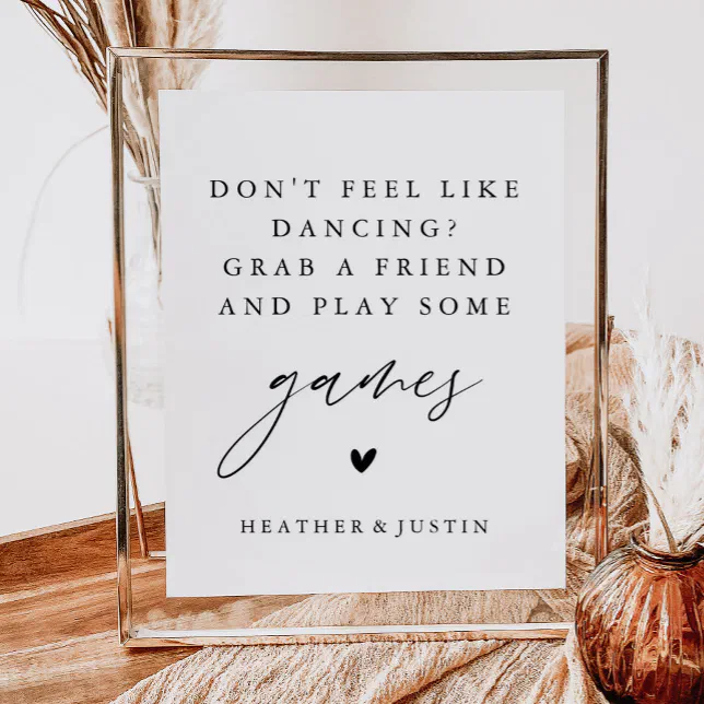 Don't Feel Like Dancing, Play Some Games Sign | Zazzle