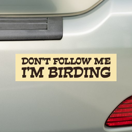 Don't Follow Me I'm Birding Bumper Sticker | Zazzle
