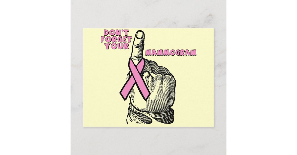 Don't Forget Your Mammogram Postcard | Zazzle