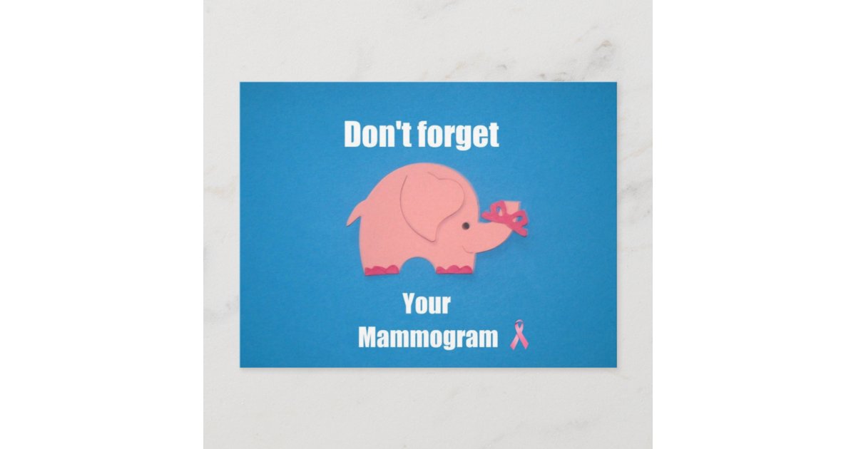 Don't forget your mammogram. postcard | Zazzle