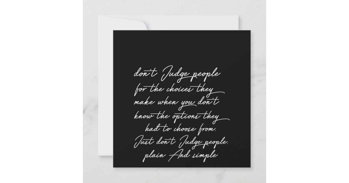 don't judge people invitation | Zazzle