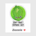 Don't Panic Romaine Calm Funny Veggie Pun Sticker | Zazzle