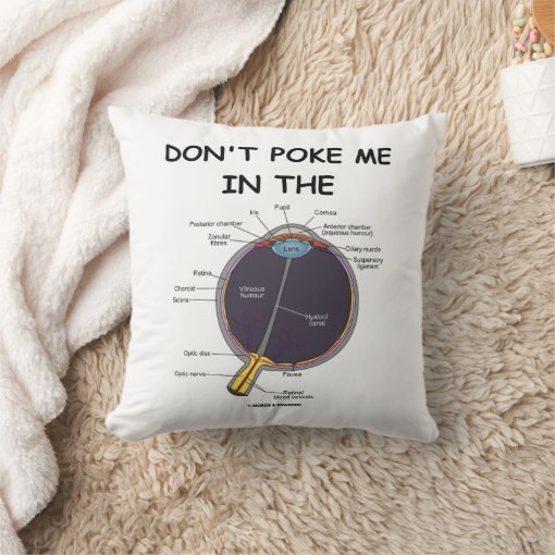 Don't Poke Me In The (Eye Anatomy) Humor Throw Pillow | Zazzle