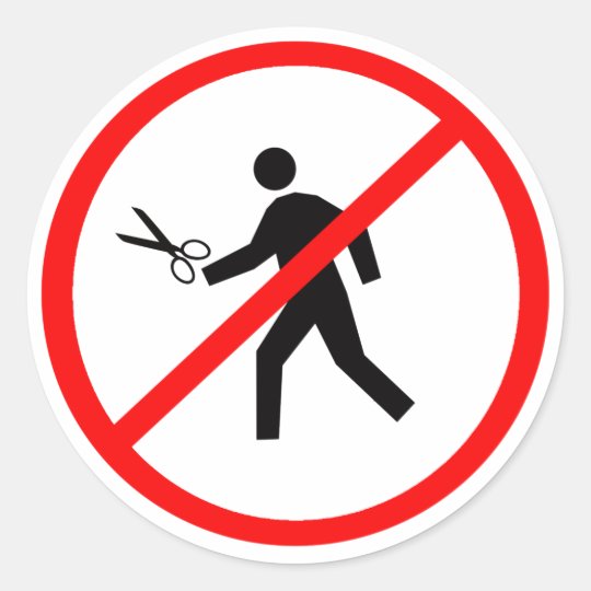 Don't run with scissors! classic round sticker | Zazzle.com