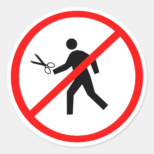 Don't run with scissors! classic round sticker | Zazzle