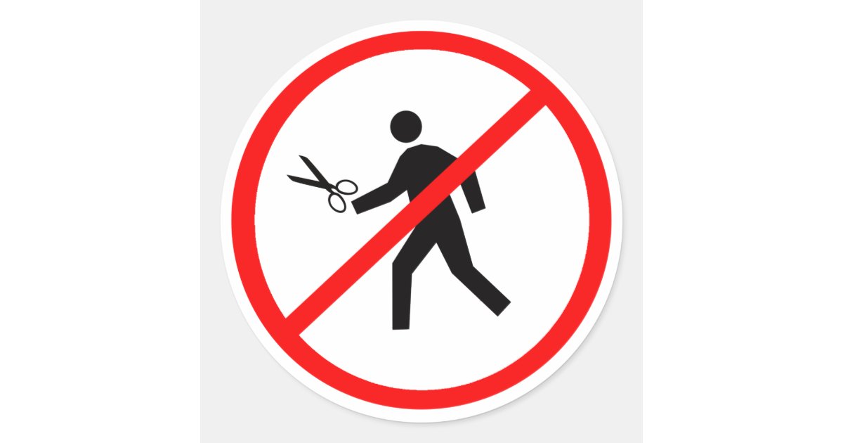 Don't run with scissors! classic round sticker | Zazzle