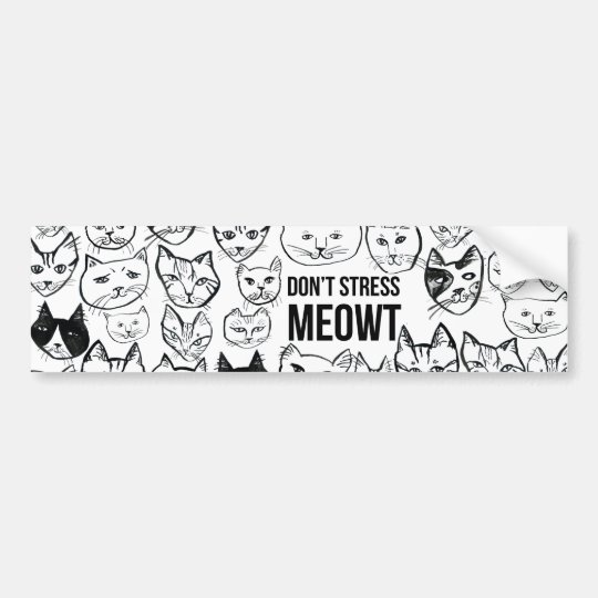 DONT STRESS MEOWT Funny Cats Bumper Sticker | Zazzle.com