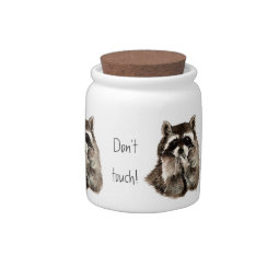 Don't Touch the Candy, Cute Raccoon, Animal Candy Jar | Zazzle