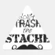 Don't Trash the Stache Mustache Retro Hipster Triangle Sticker | Zazzle