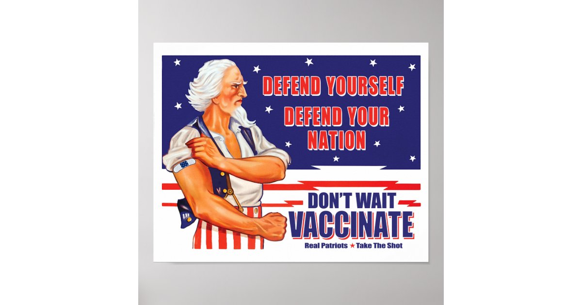 Don't Wait Vaccinate Uncle Sam Retro Take The Shot Poster | Zazzle