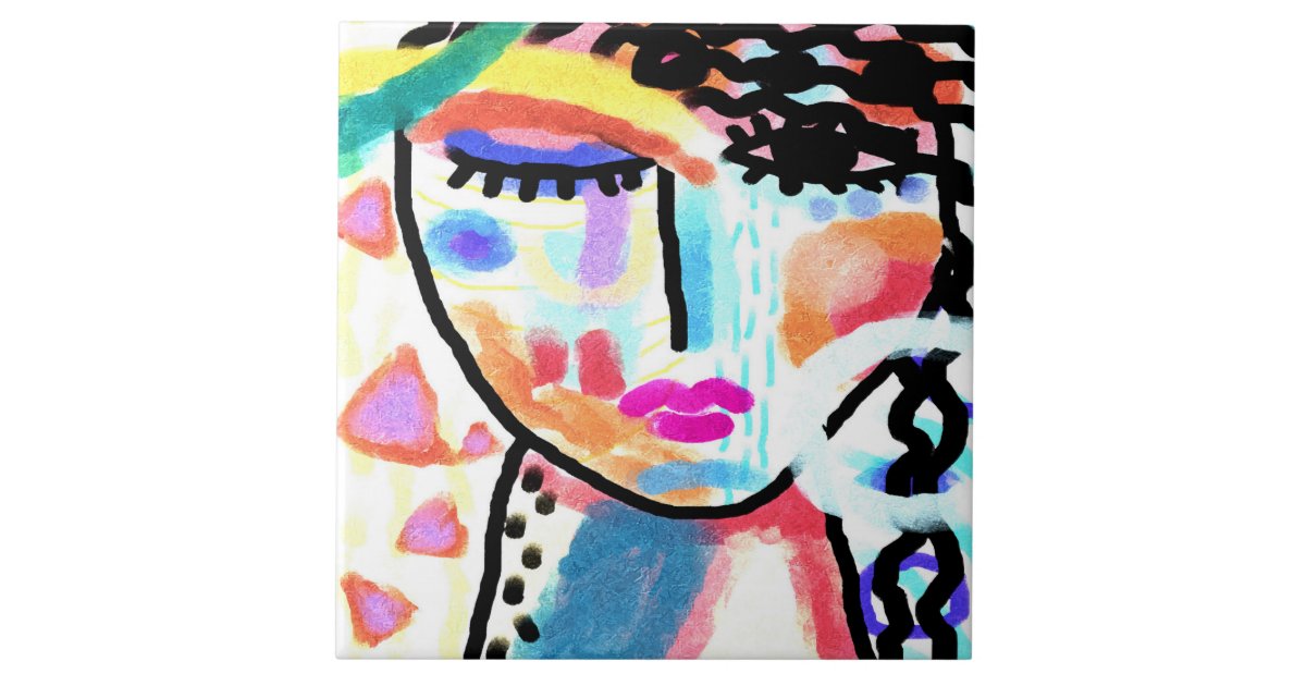 Don't Wanna Talk Abstract Art Ceramic Tile | Zazzle