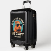 Don't Worry Be Capy Funny Cool Personalized Name Luggage | Zazzle