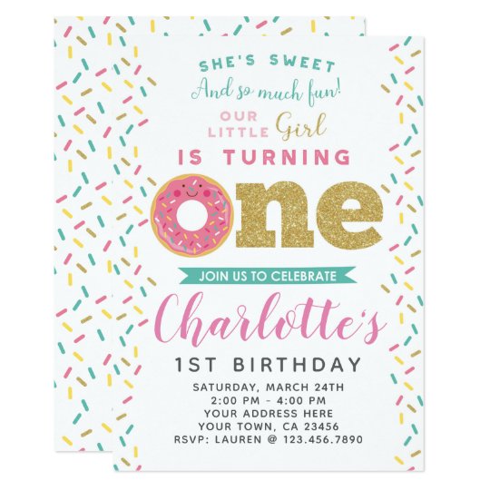 Donut 1st Birthday Invitation | Zazzle.com