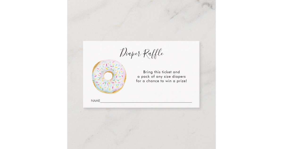 Donut Baby Diaper Raffle Ticket Enclosure Card | Zazzle