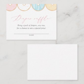 Donut Baby Sprinkle Diaper Raffle Ticket Enclosure Card | Zazzle