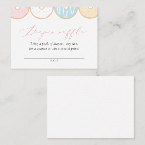 Donut Baby Sprinkle Diaper Raffle Ticket Enclosure Card | Zazzle