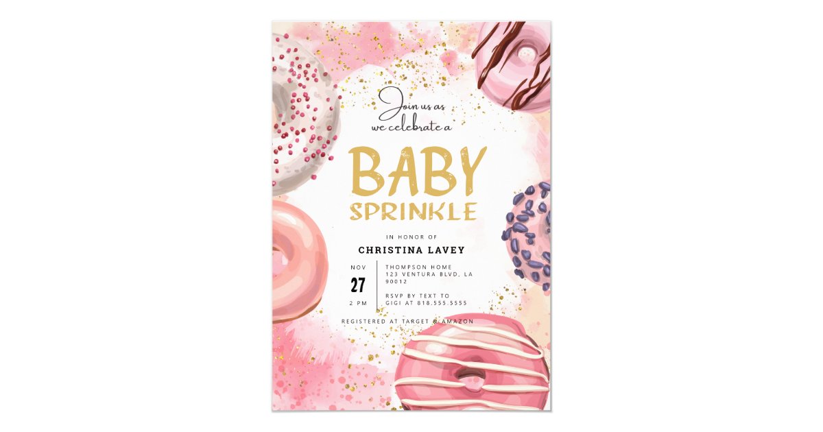 Donut BABY SPRINKLE party Invitation | Zazzle.com