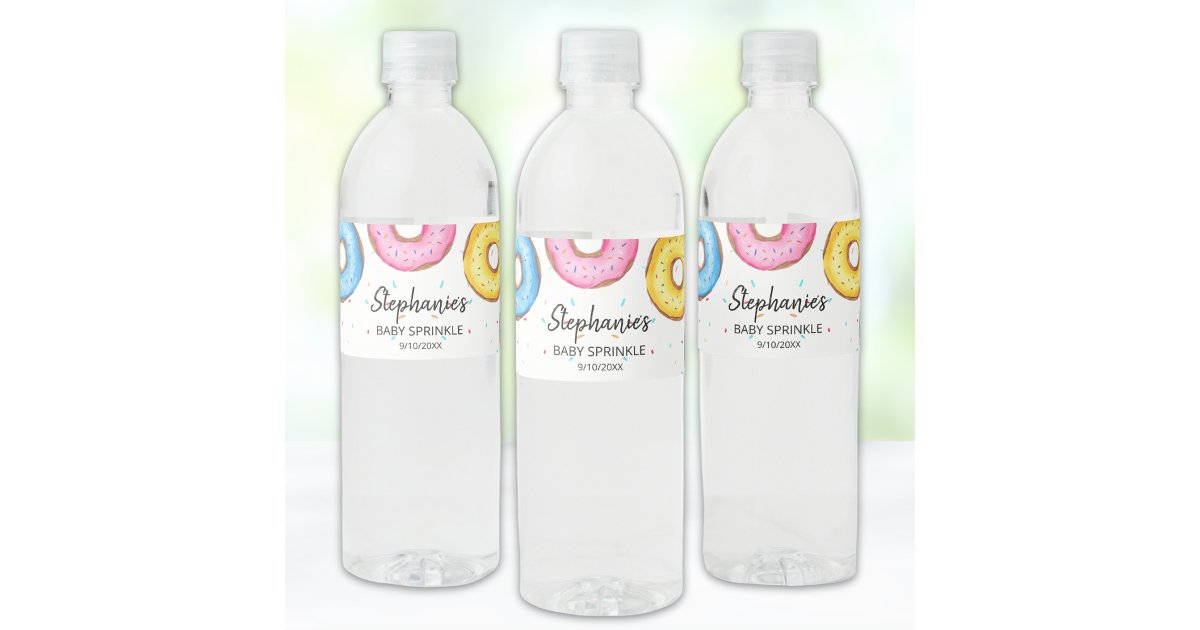 Donut Baby Sprinkle Water Bottle Label | Zazzle