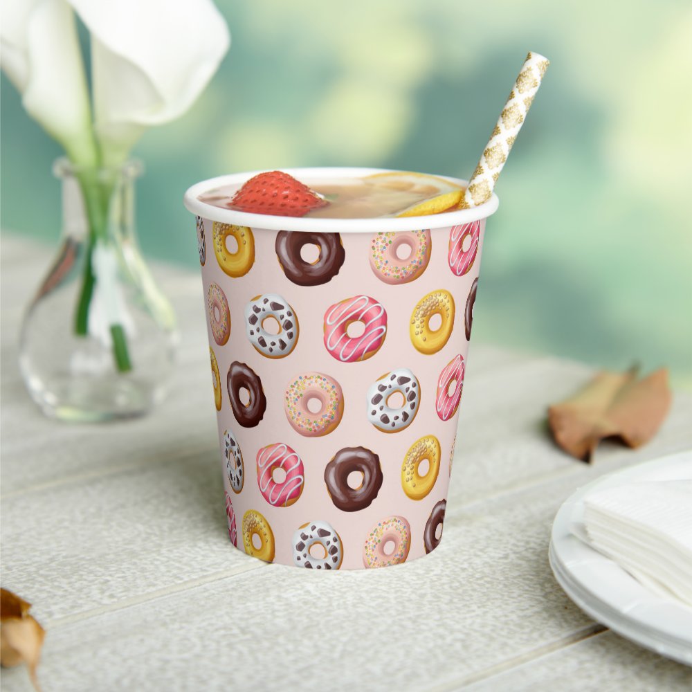 Donut Bakery Shop Pattern Paper Cups sold by Request Enrika | SKU ...
